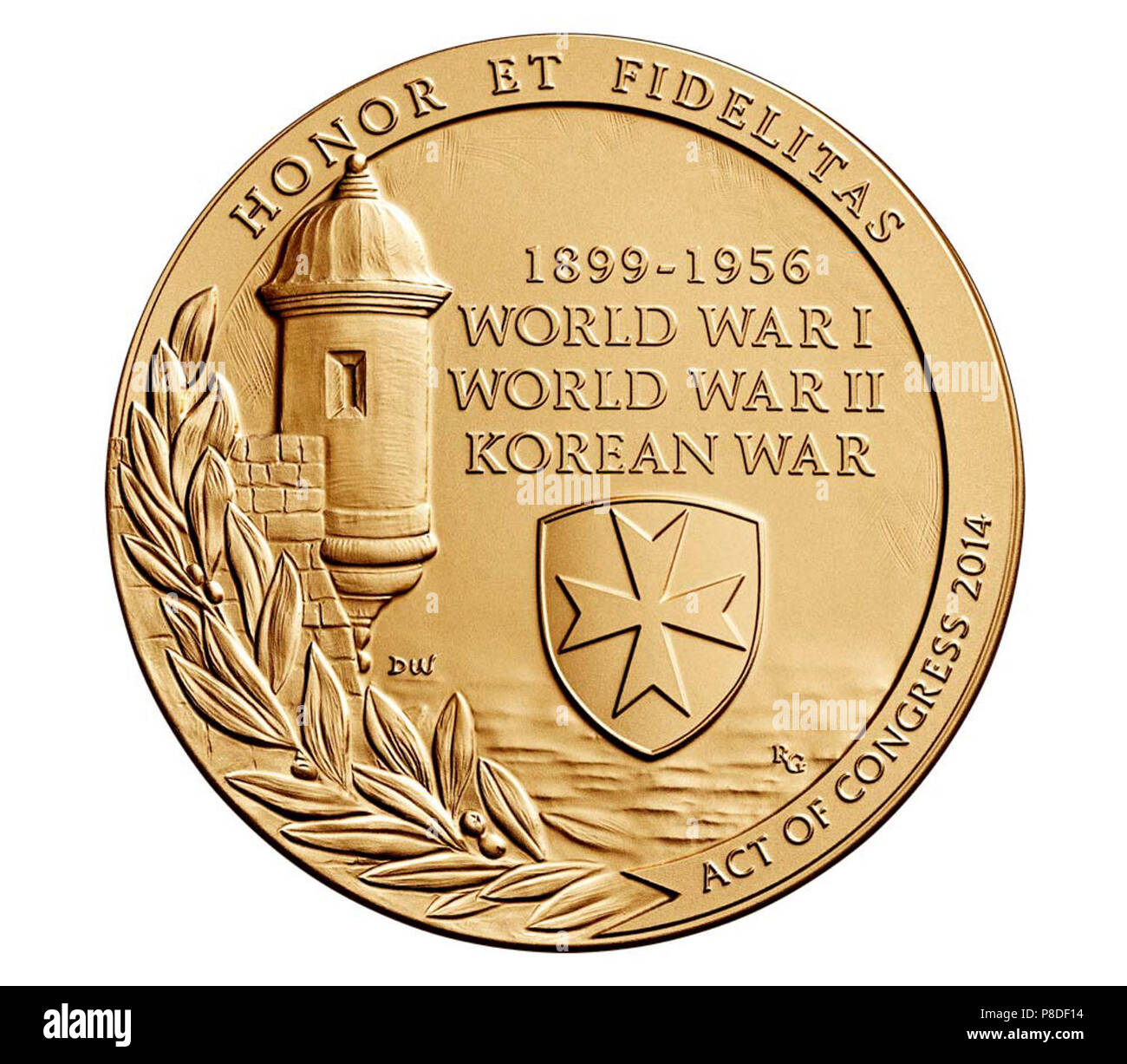 65th Infantry Regiment Congressional Gold Medal (reverse Stock Photo ...