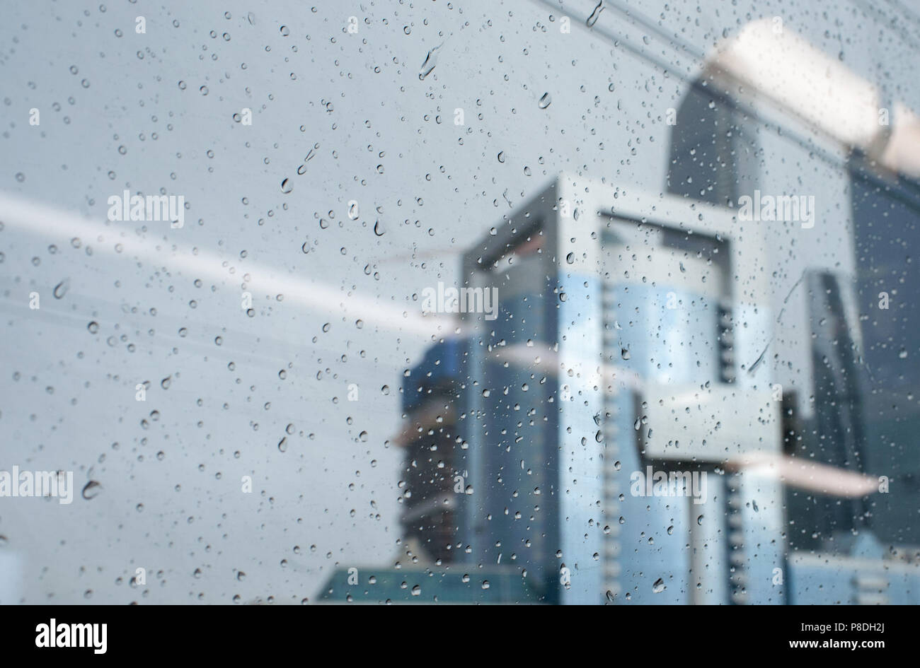 Raindrops on the train window Stock Photo - Alamy
