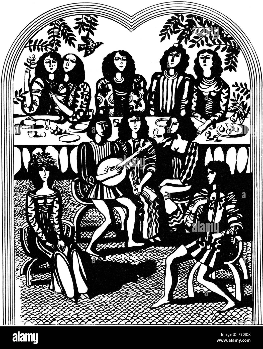 Illustration to The Decameron by Giovanni Boccaccio. Museum: PRIVATE ...