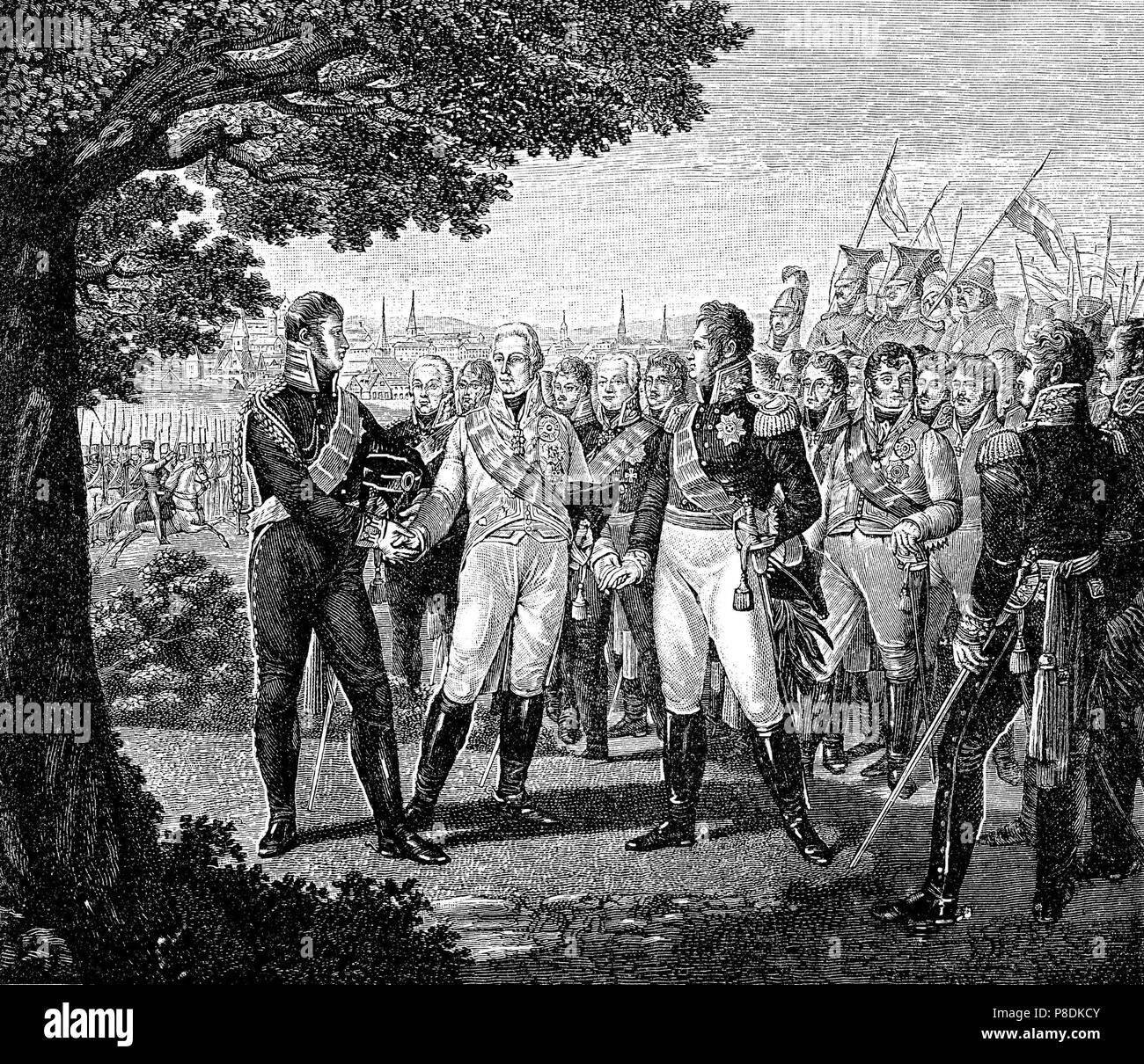 The meeting between Emperors Francis I of Austria, Alexander I of ...