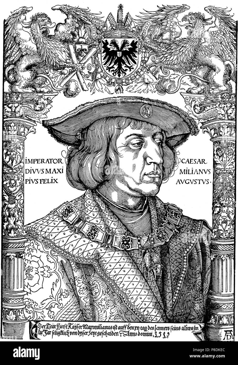 Portrait of Emperor Maximilian I (1459-1519). Museum: PRIVATE ...