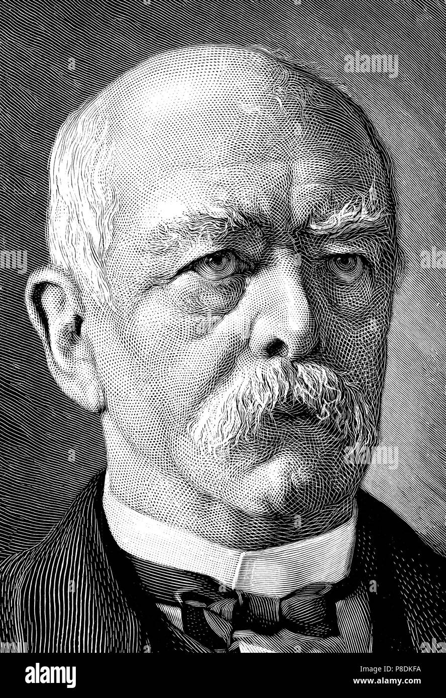 Portrait of Chancellor Otto von Bismarck (1815-1898). Museum: PRIVATE ...