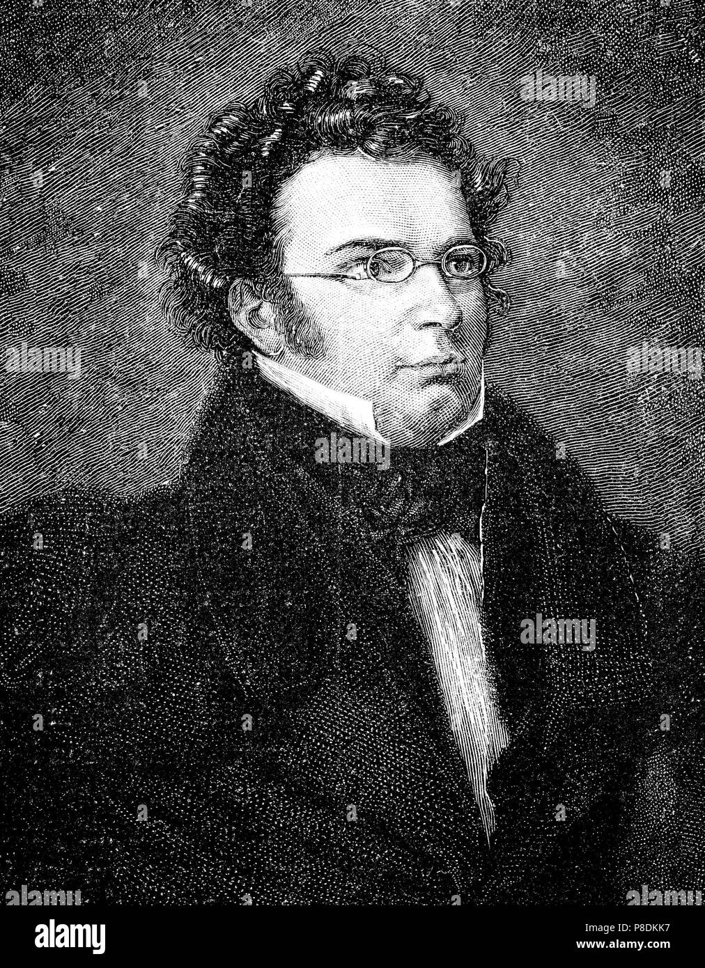 Franz Schubert (1797-1828) (After Watercolour portrait by Wilhelm ...