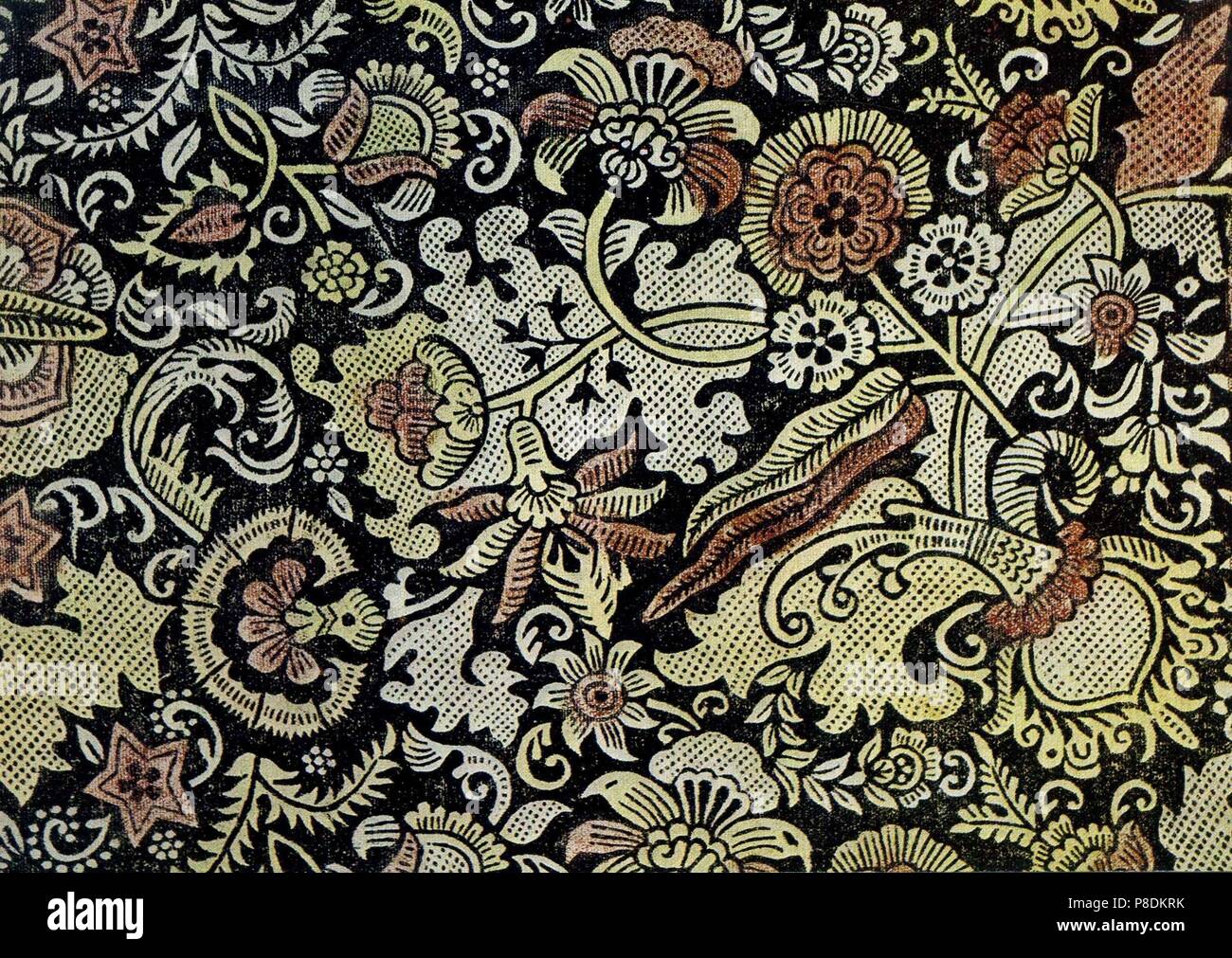 Linen, hand-printed. Museum: State History Museum, Moscow Stock Photo ...