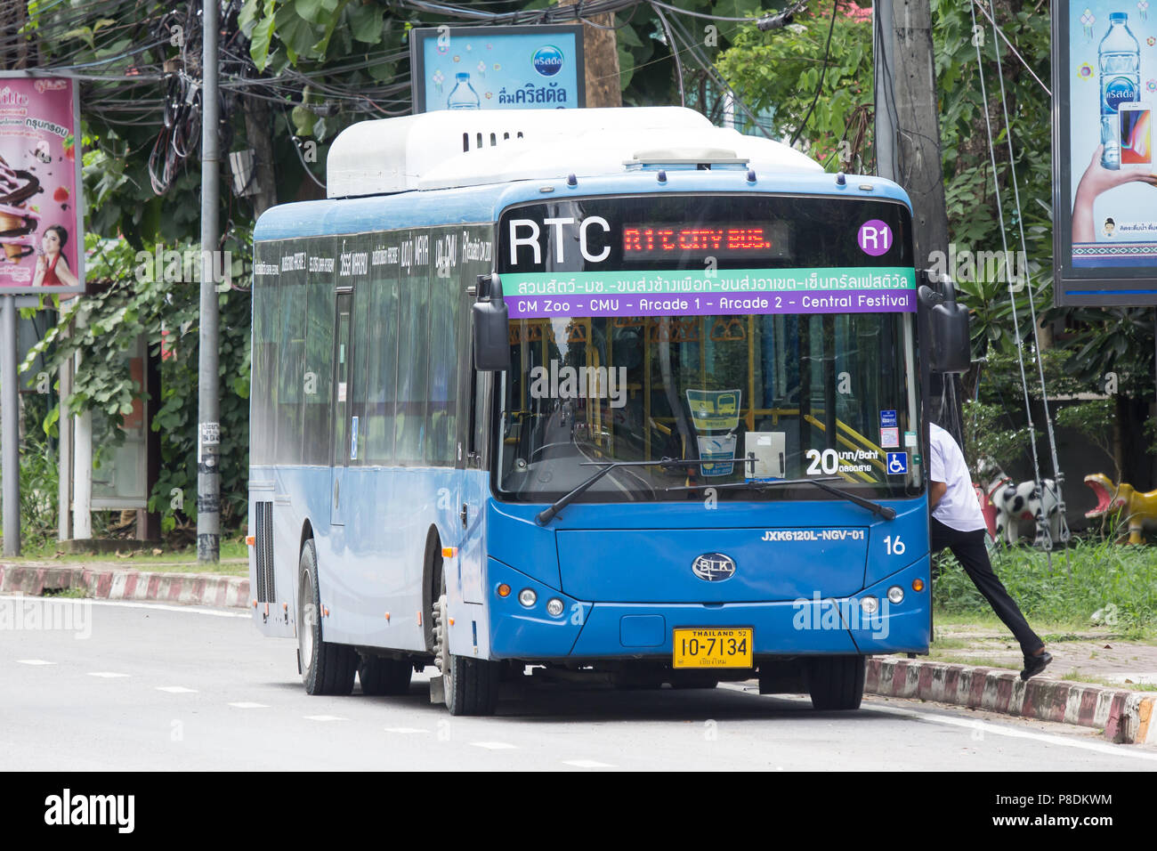 Chiangmai, Thailand - July 10 2018: BLK Bus of RTC or Chiangmai Smart ...