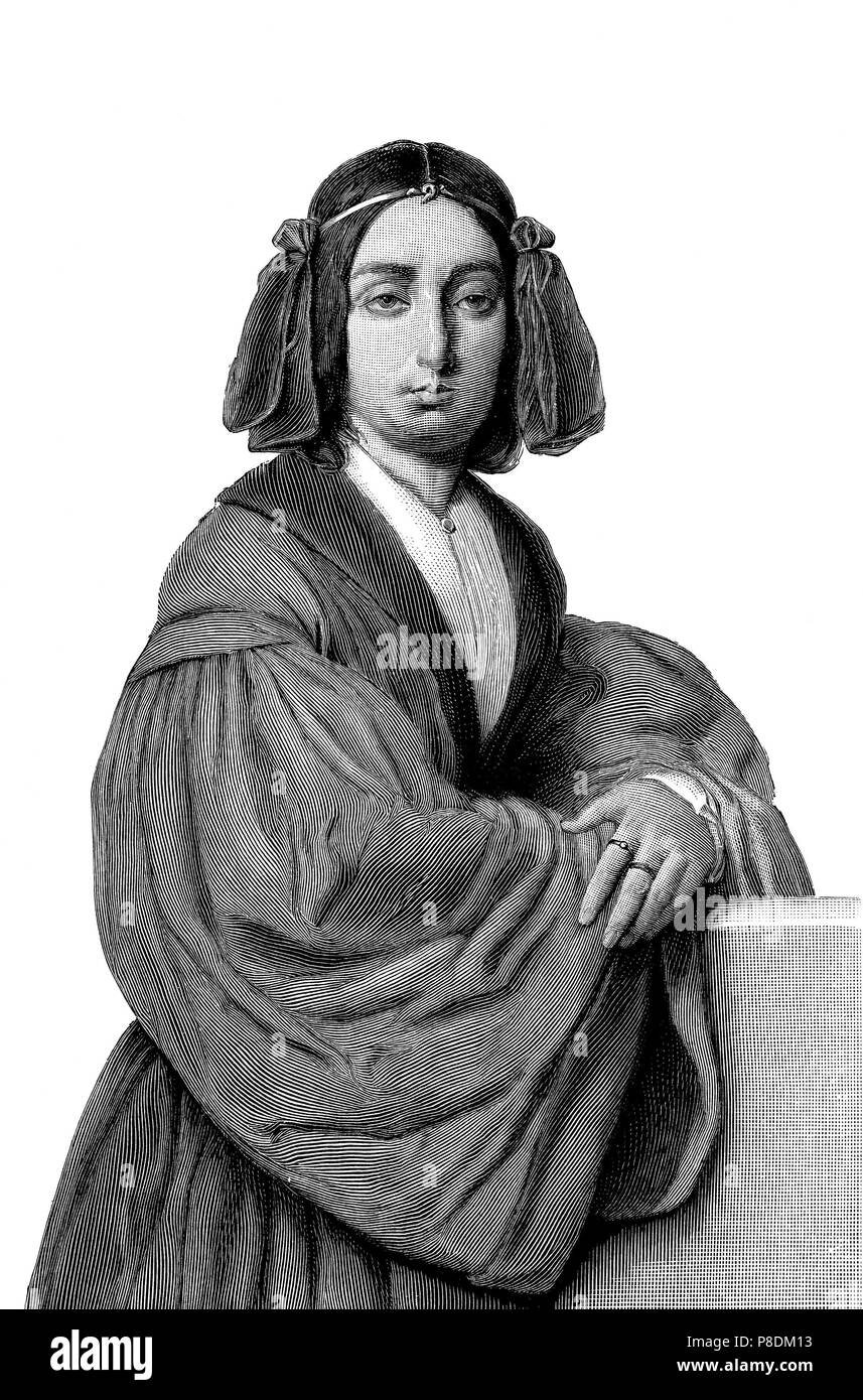 Portrait of the author George Sand (1804-1876). Museum: PRIVATE ...