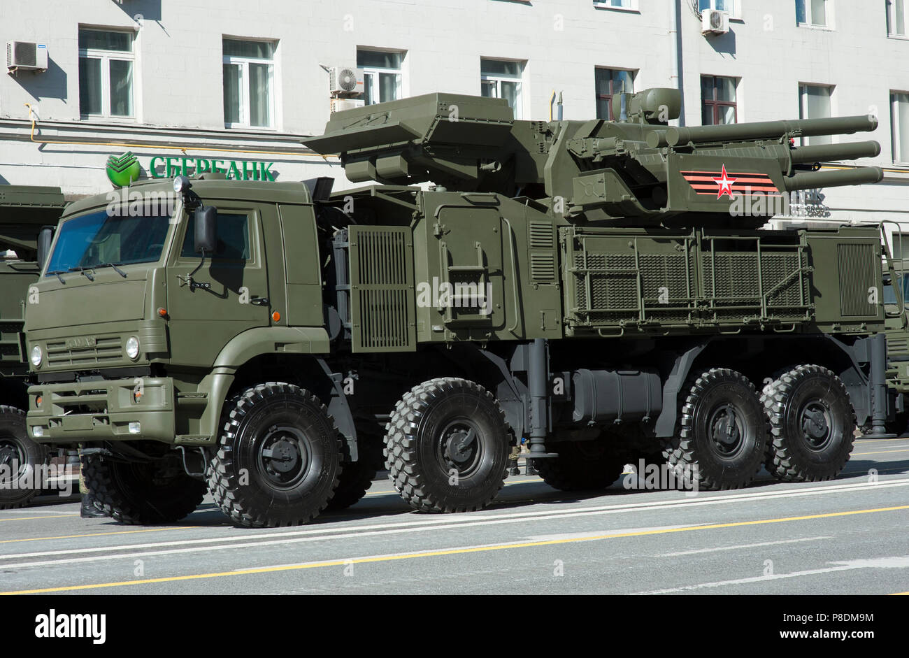 MOSCOW, RUSSIA - May 07, 2017 Anti-aircraft missile system Pantsir-S1 ...