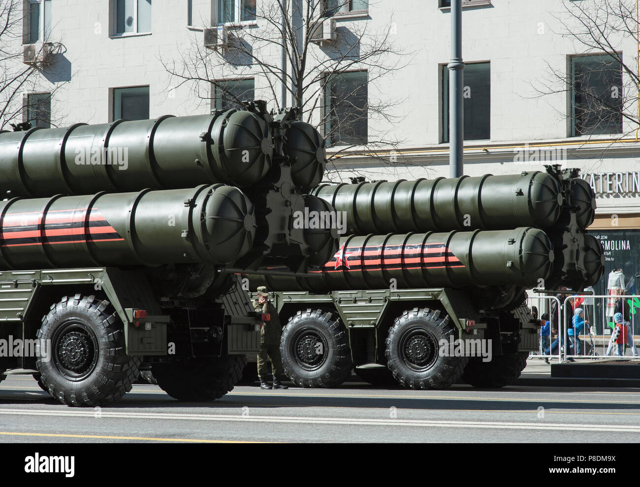 MOSCOW, RUSSIA - May 07, 2017 Anti-aircraft missile system S-400 Triumf ...