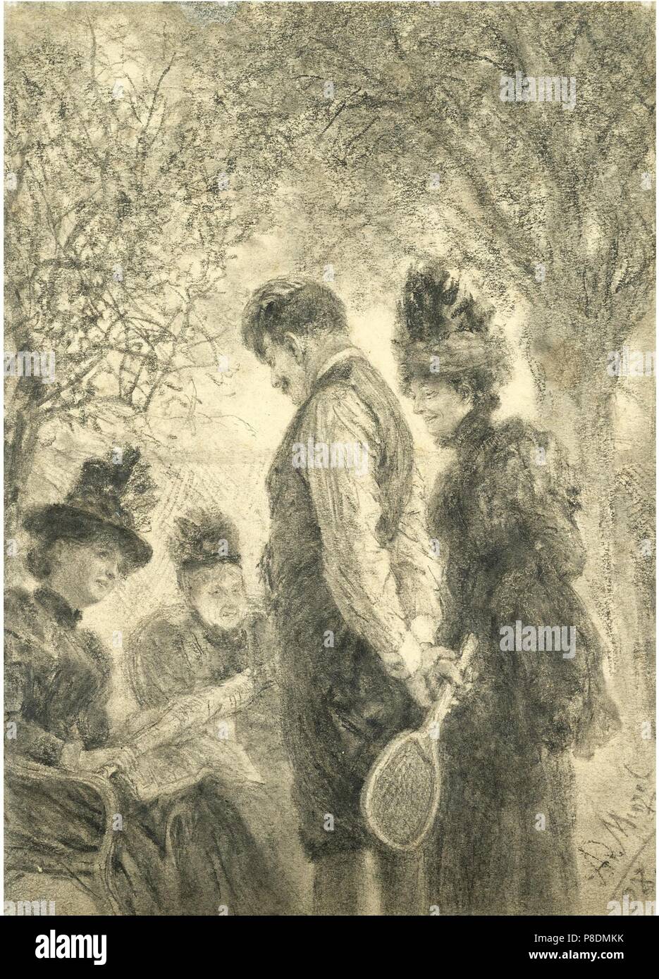 After a tennis match. Museum: PRIVATE COLLECTION Stock Photo - Alamy