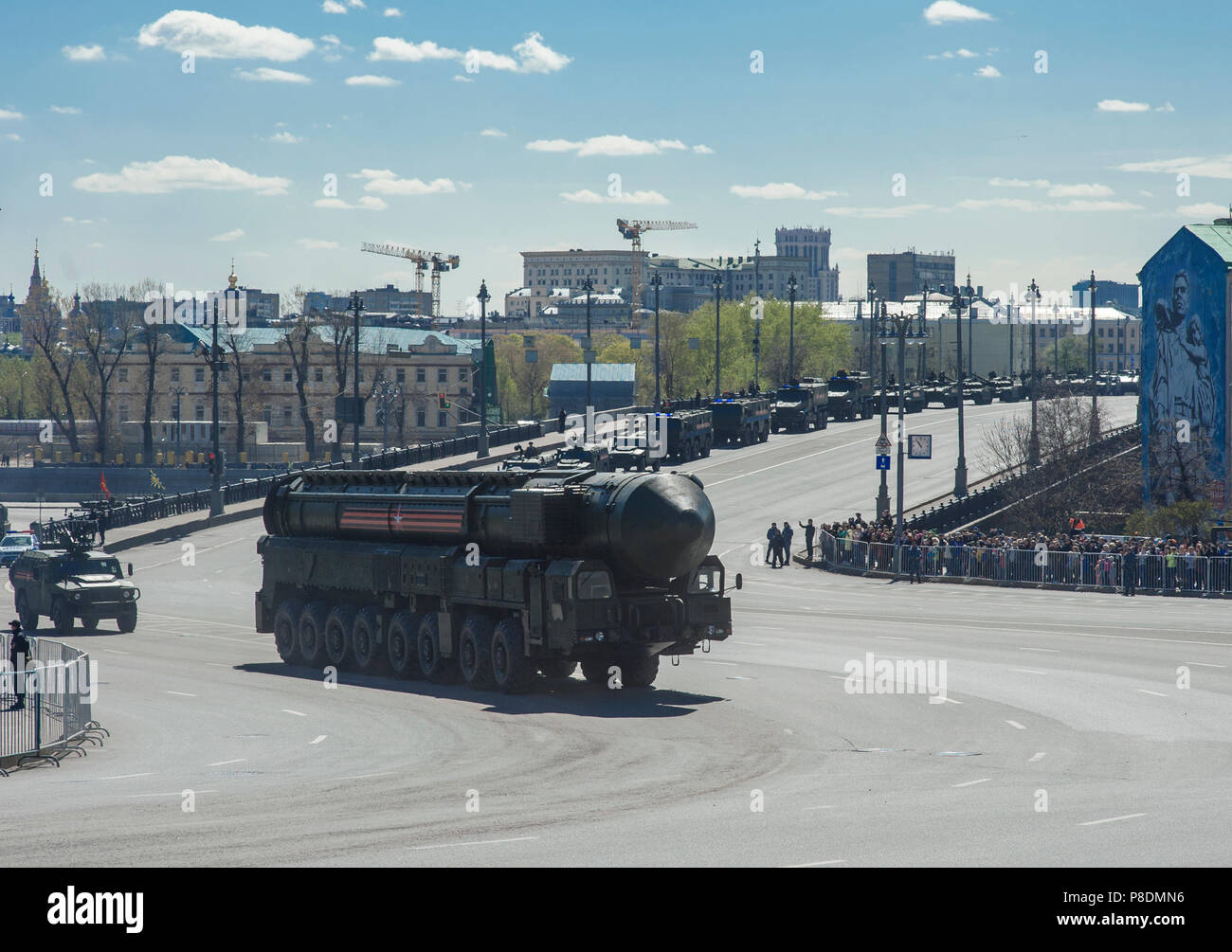 MOSCOW, RUSSIA - May 07, 2017 Missile system with solid propellant ...
