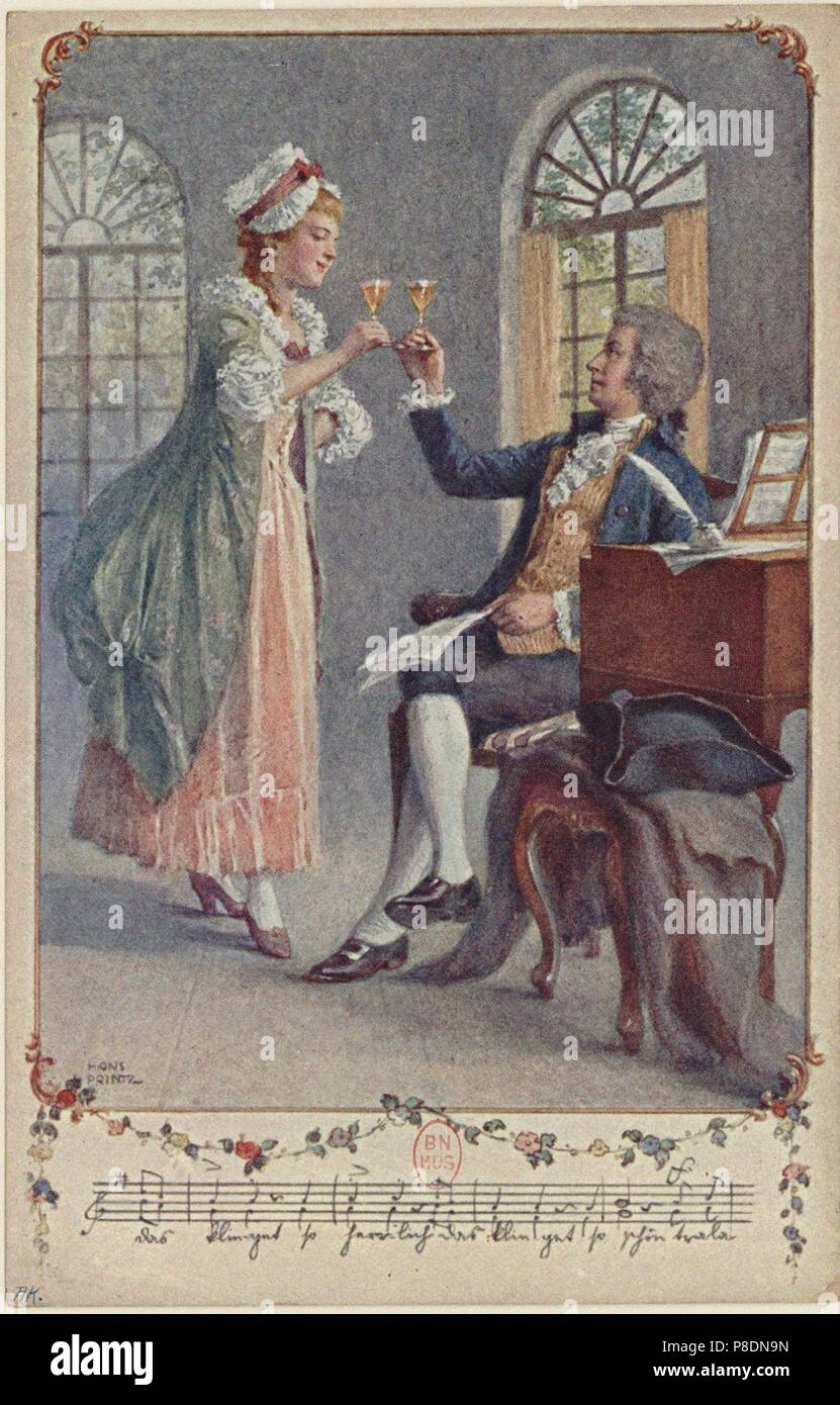 Wolfgang Amadeus and Constanze Mozart. Museum: PRIVATE COLLECTION Stock ...