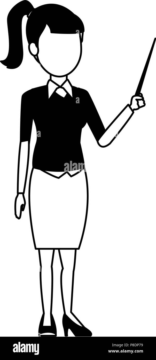 Business woman with stick in black and white Stock Vector Image & Art ...