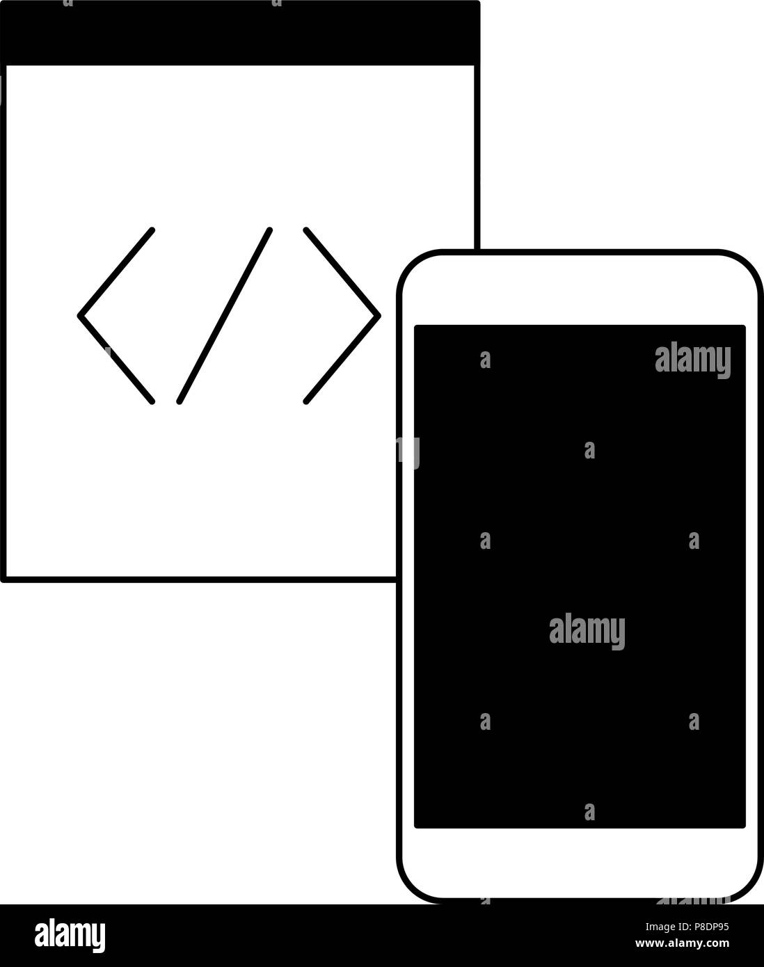 Website process information programming Black and White Stock Photos ...