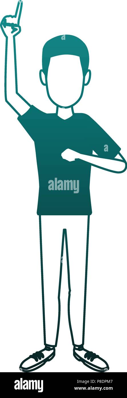 Young man faceless cartoon blue lines Stock Vector Image & Art - Alamy