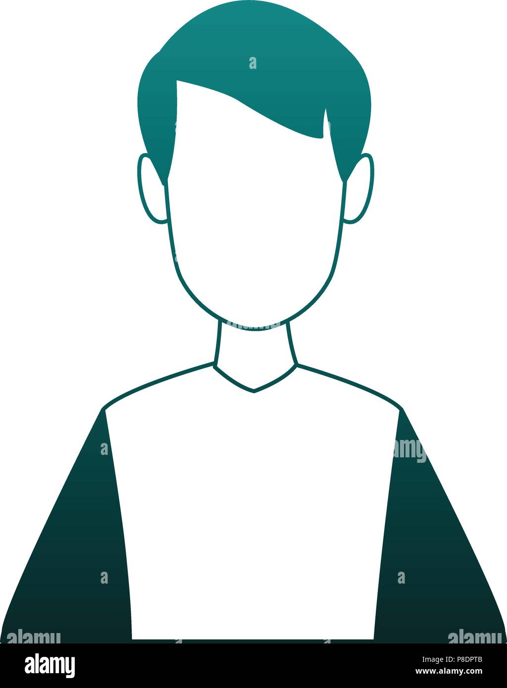 Faceless man profile blue lines Stock Vector Image & Art - Alamy