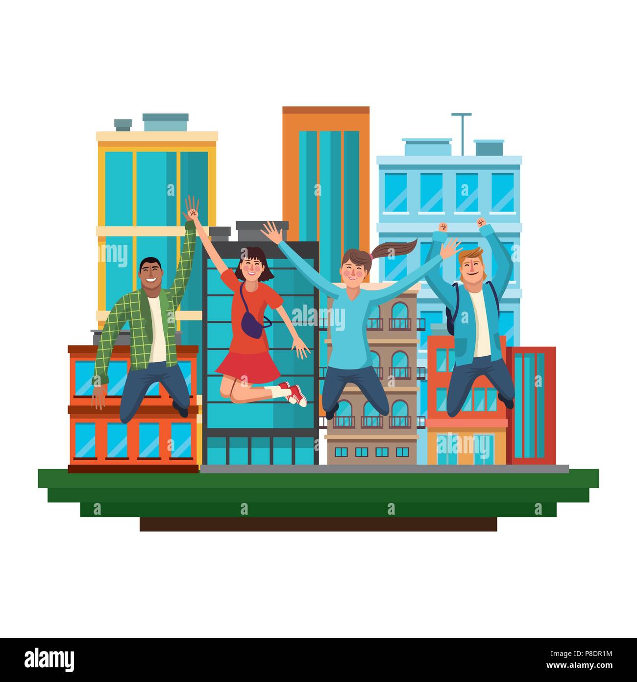 People having fun city Stock Vector Images - Alamy