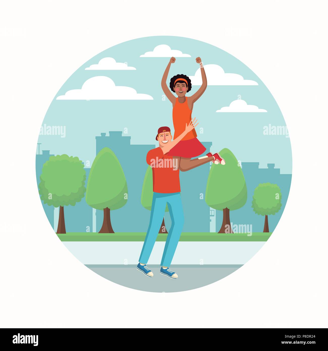 Fun park happy young Stock Vector Images - Alamy