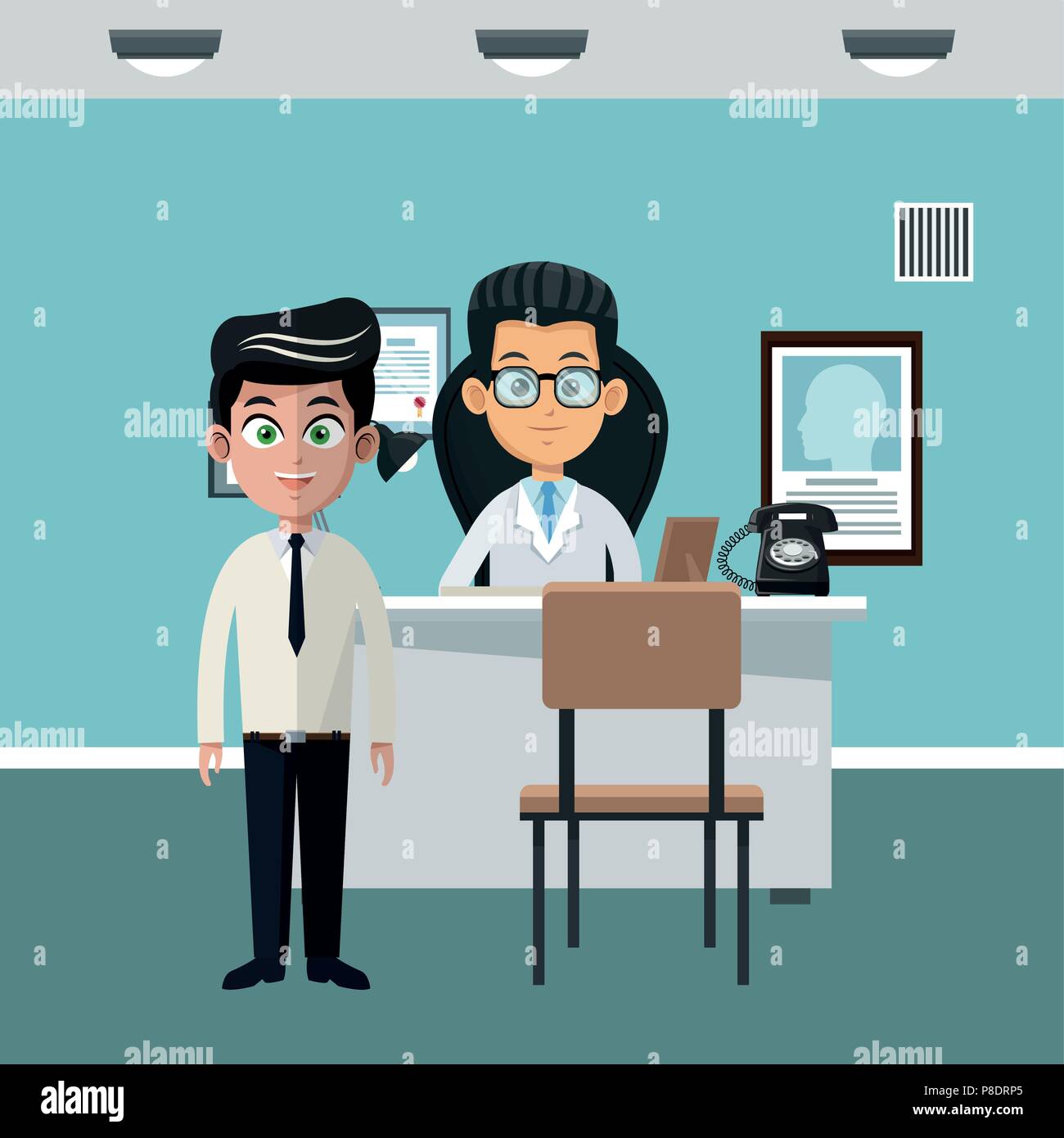 Doctors office cartoon Stock Vector Image & Art - Alamy