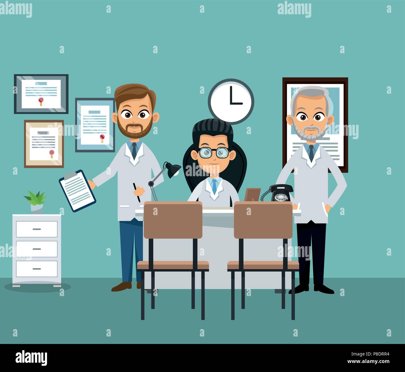 Doctors office cartoon Stock Vector Image & Art - Alamy