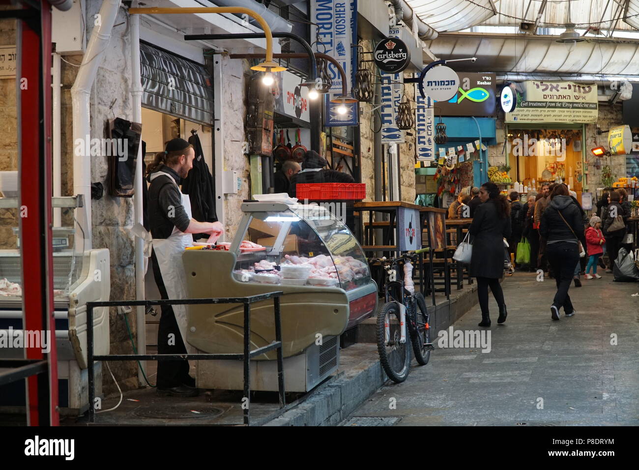 Jerusalem, Mahaneh Yehudah central food market Stock Photo - Alamy