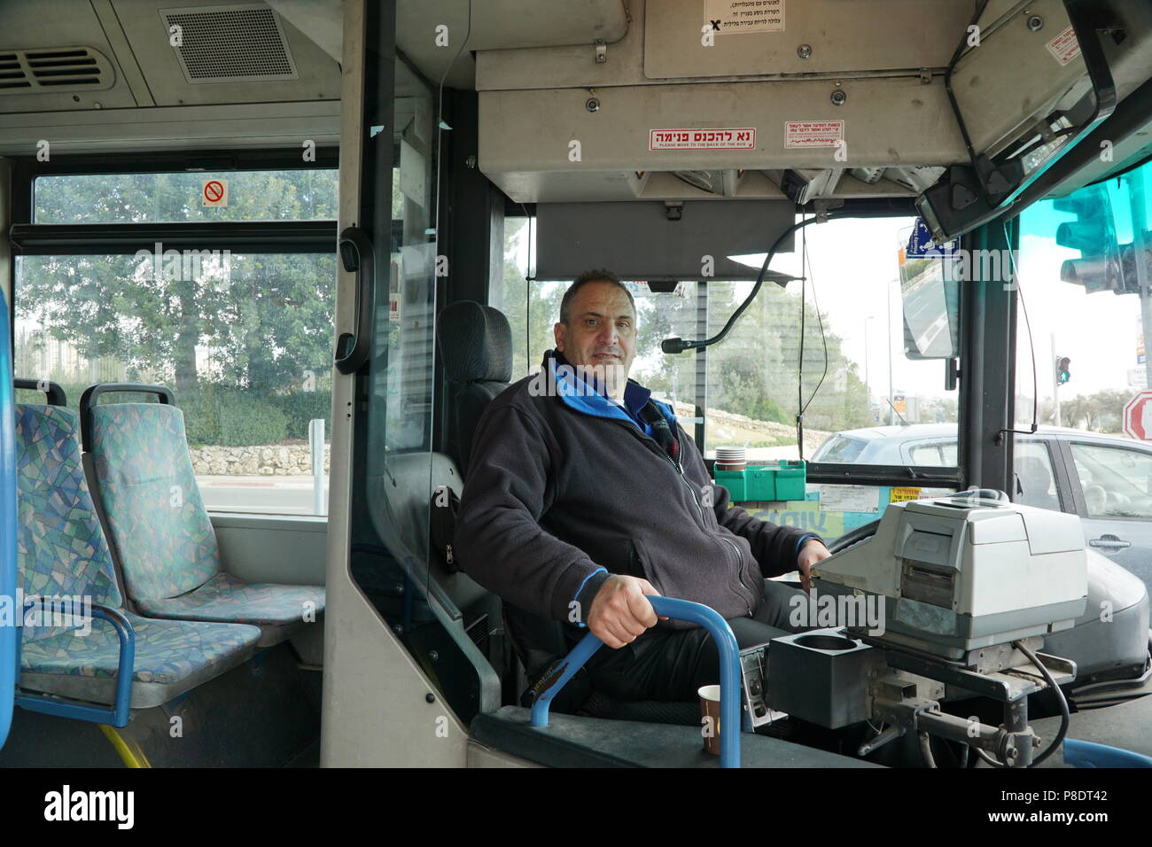 Jerusalem, bus driver of city bus Stock Photo - Alamy