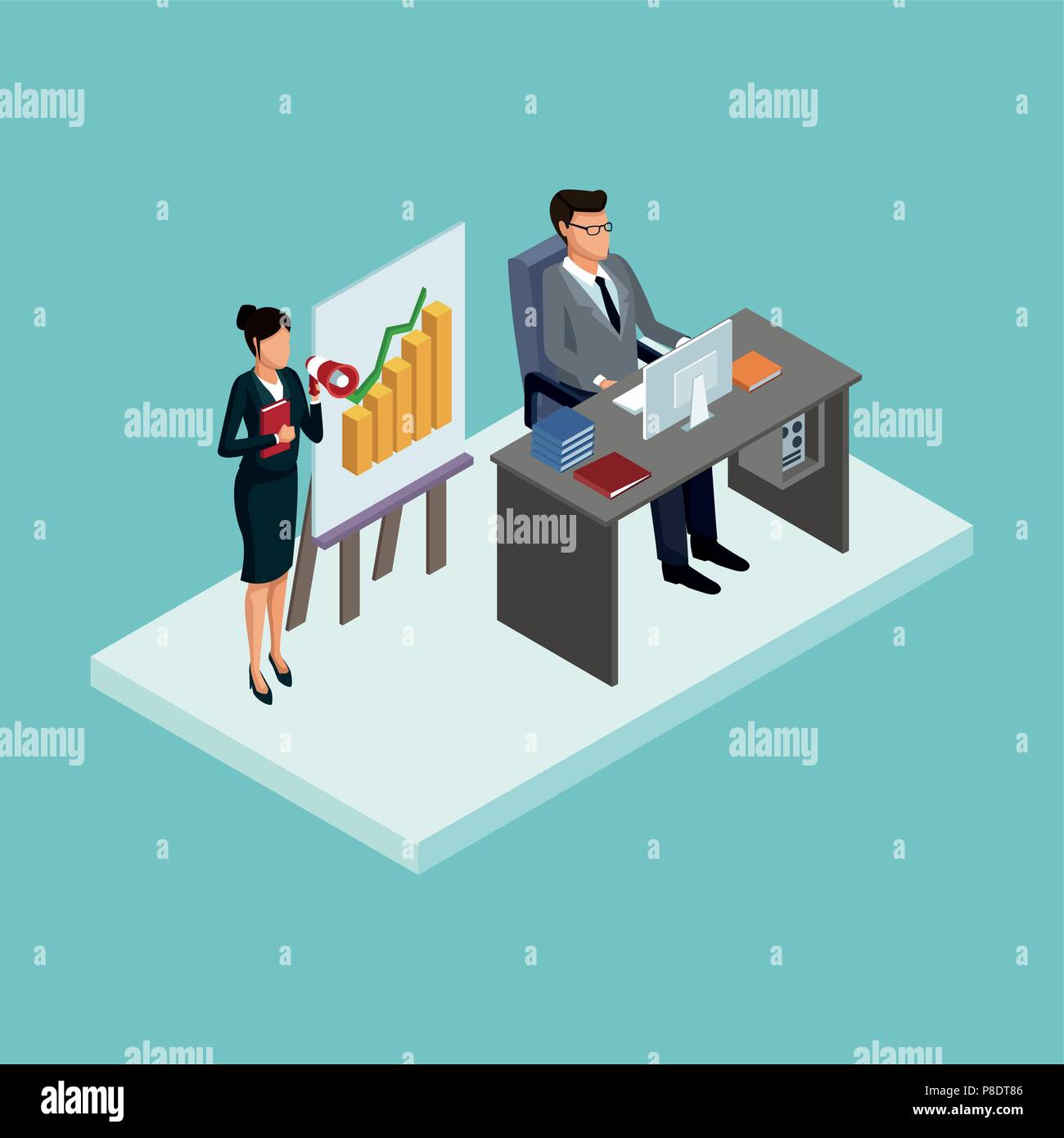 Business isometric people Stock Vector Image & Art - Alamy