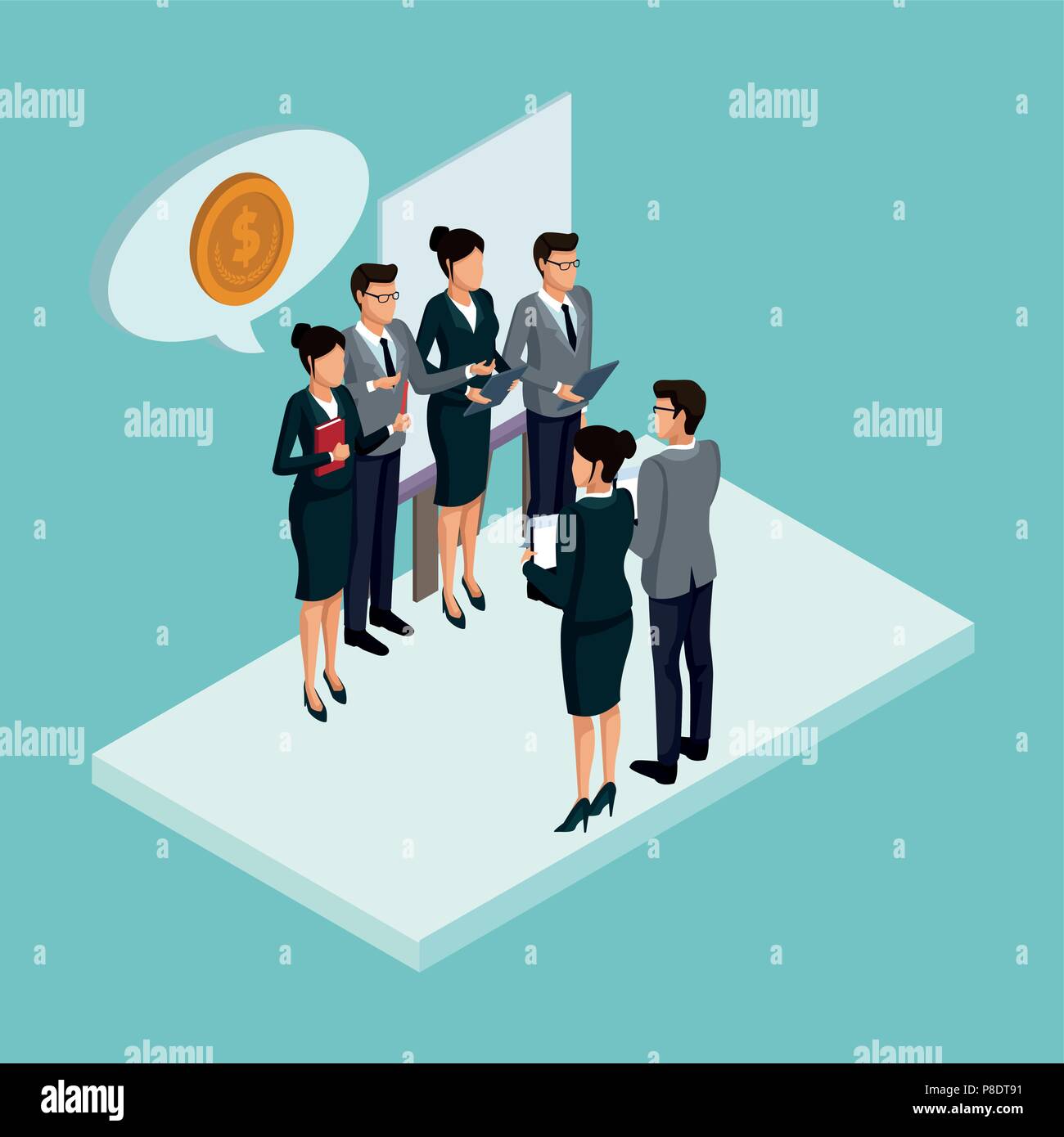 Business isometric people Stock Vector Image & Art - Alamy