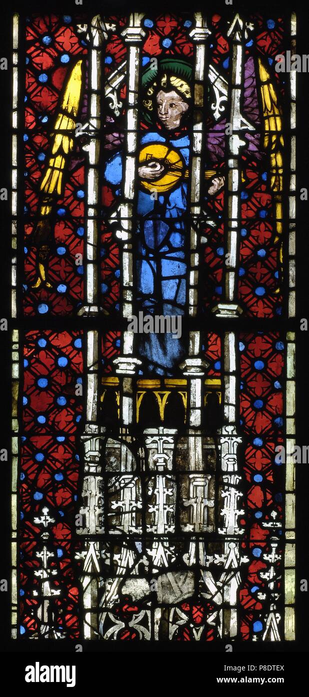 Angel playing lute. Museum: Notre-Dame Musées de Strasbourg Stock Photo ...