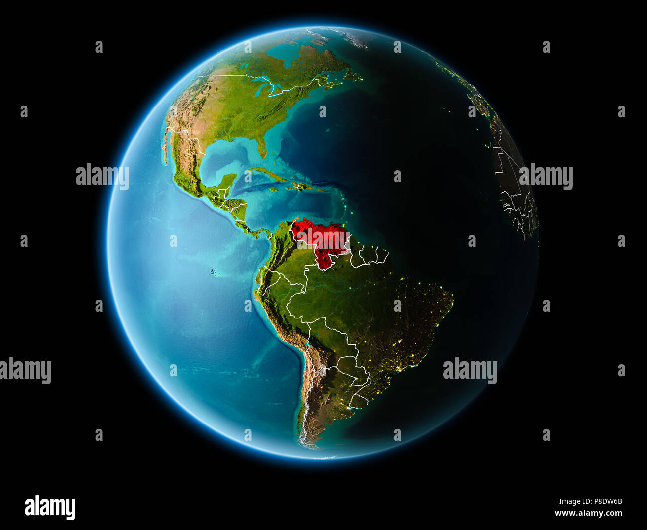 Night map of venezuela hi-res stock photography and images - Alamy