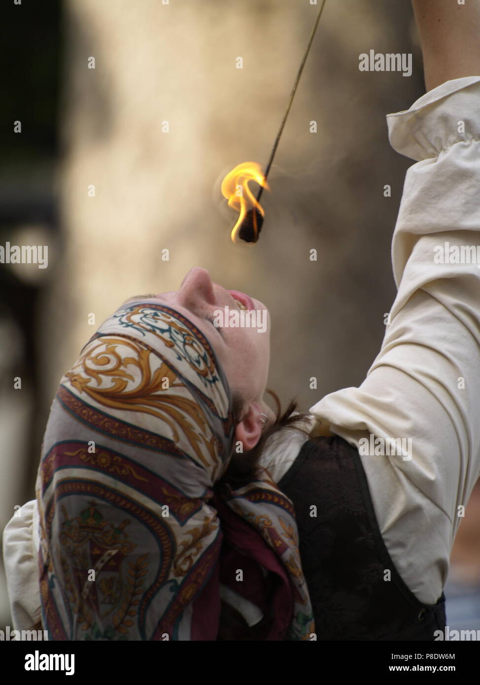 Swallowing fire hi-res stock photography and images - Alamy