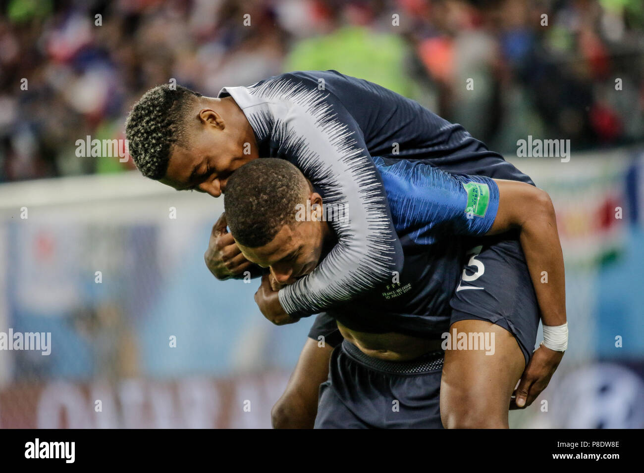 Kylian MBAPPE and Presnel KIMPEMBE celebrate classification during the ...