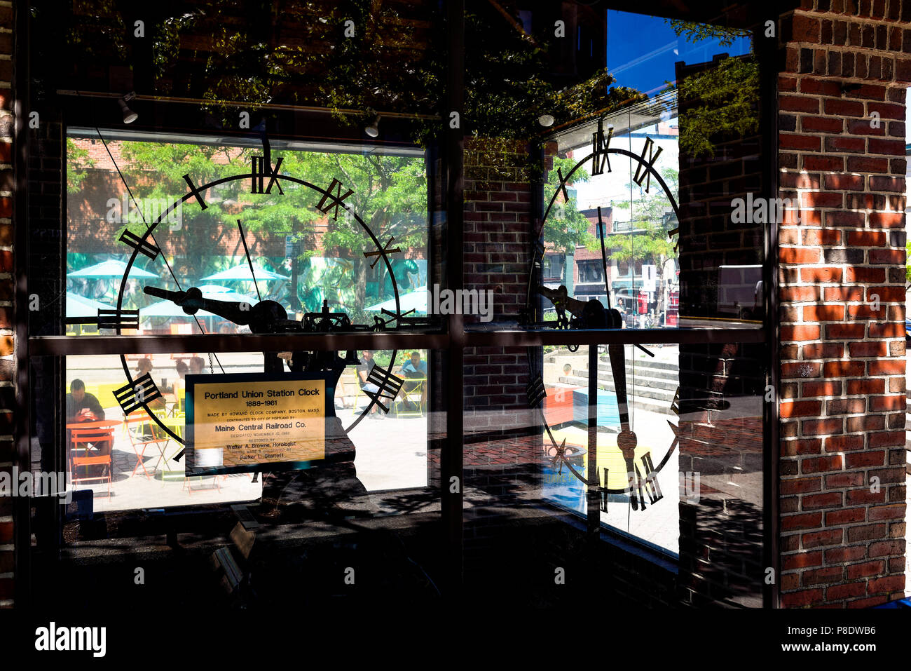 Downtown Portland Maine, Portland Union Station Clock Stock Photo - Alamy