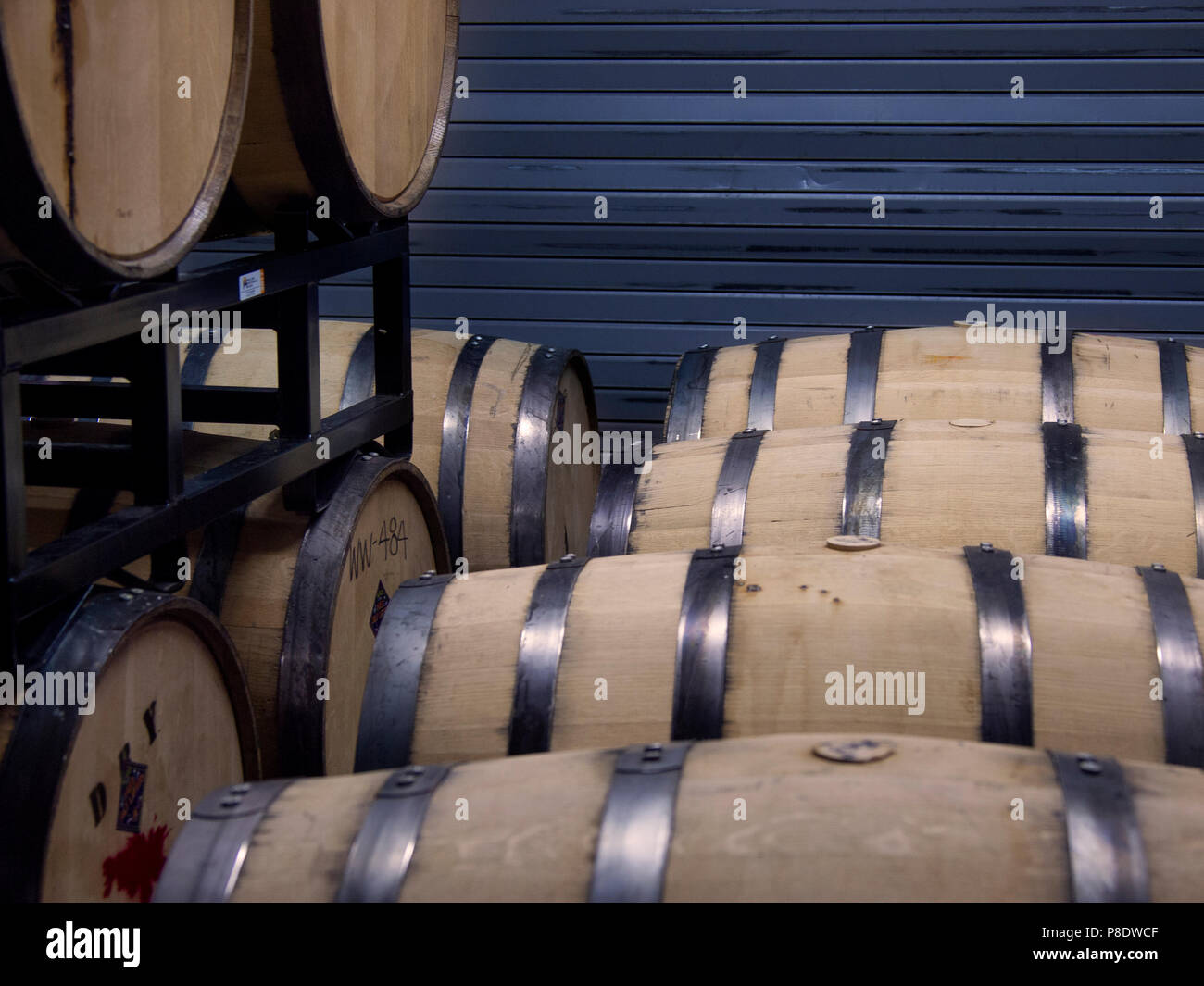 Wooden beer barrels stacked hi-res stock photography and images - Alamy