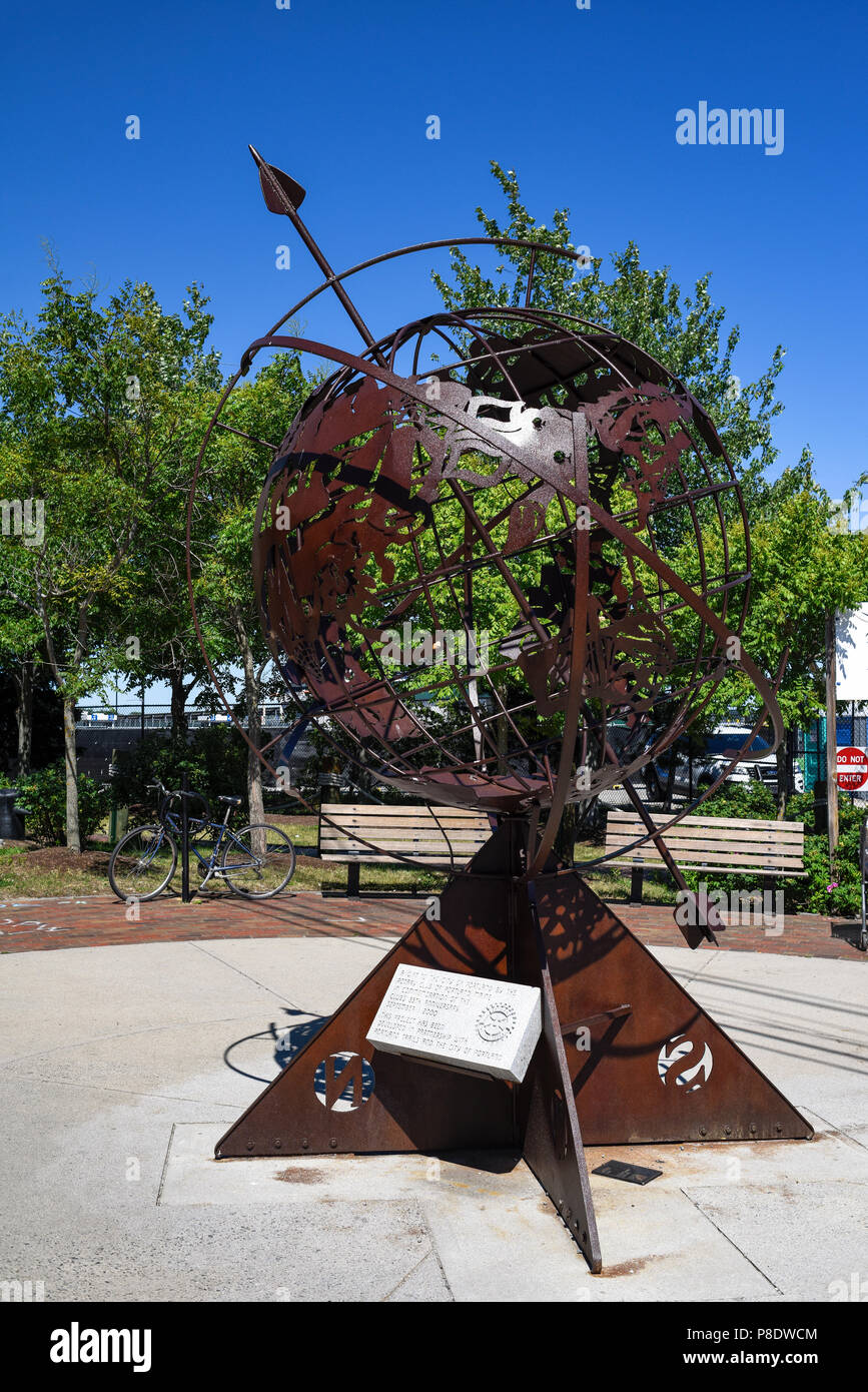 Globe Sculpture in Portland Maine Stock Photo - Alamy
