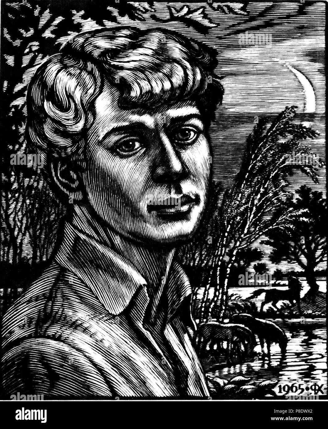 Portrait of the Poet Sergei Yesenin (1895-1925). Museum: PRIVATE ...