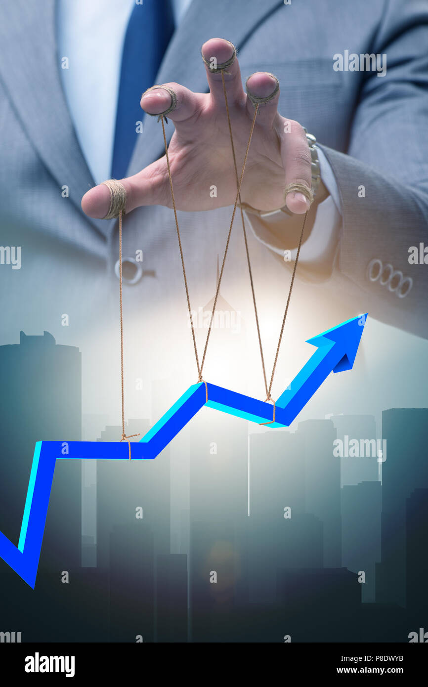 Hand supporting the growth chart line Stock Photo - Alamy