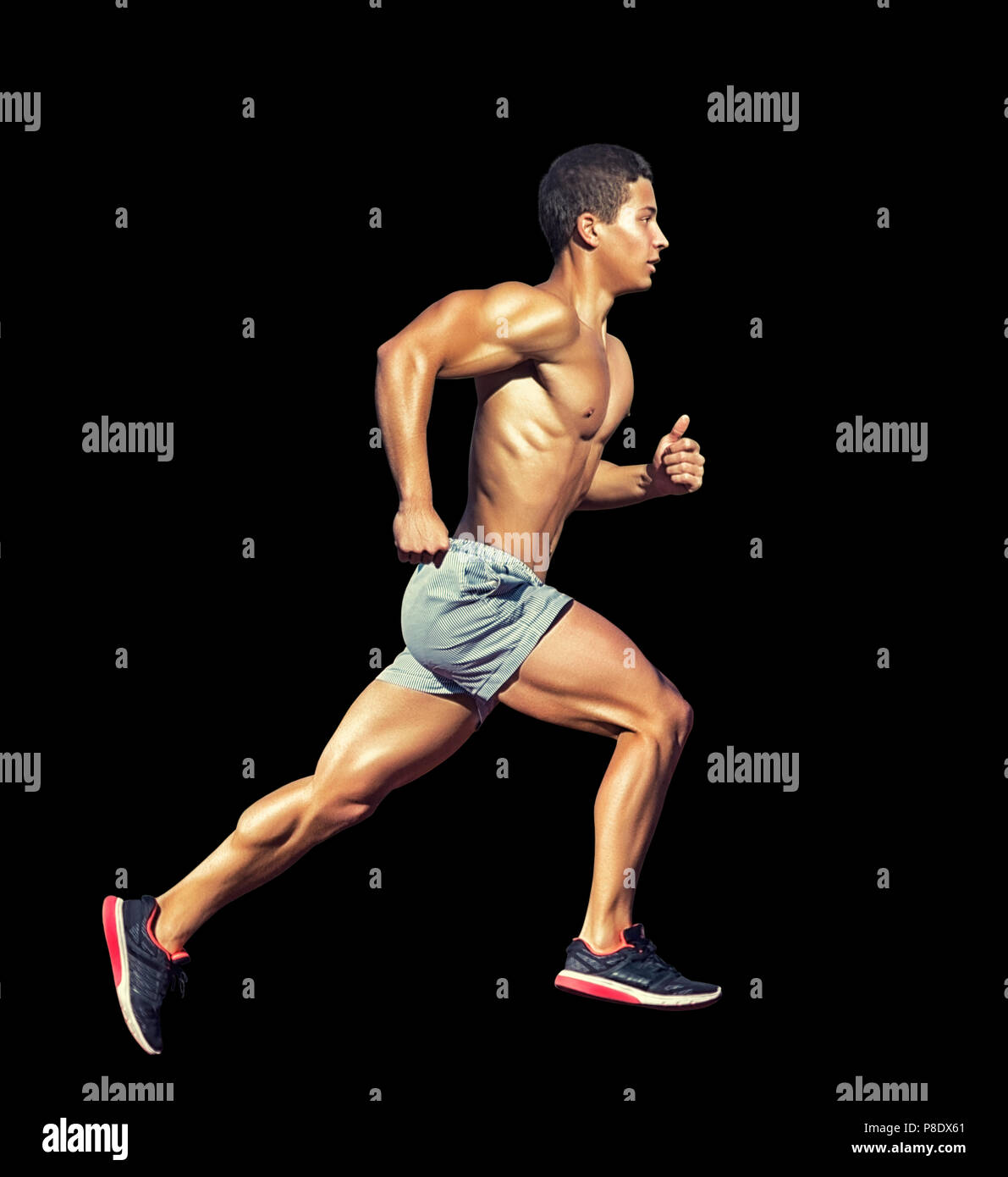 Black male runner hi-res stock photography and images - Alamy