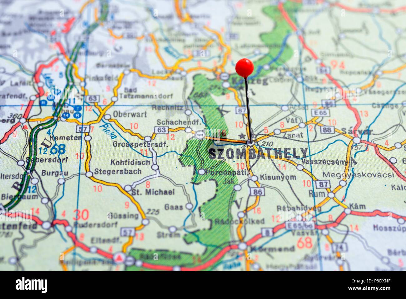 Szombathely map hi-res stock photography and images - Alamy