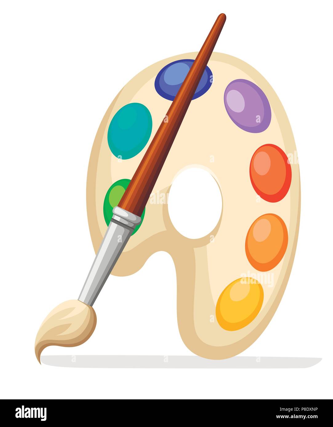 Wooden Paint Palette Clip Art
