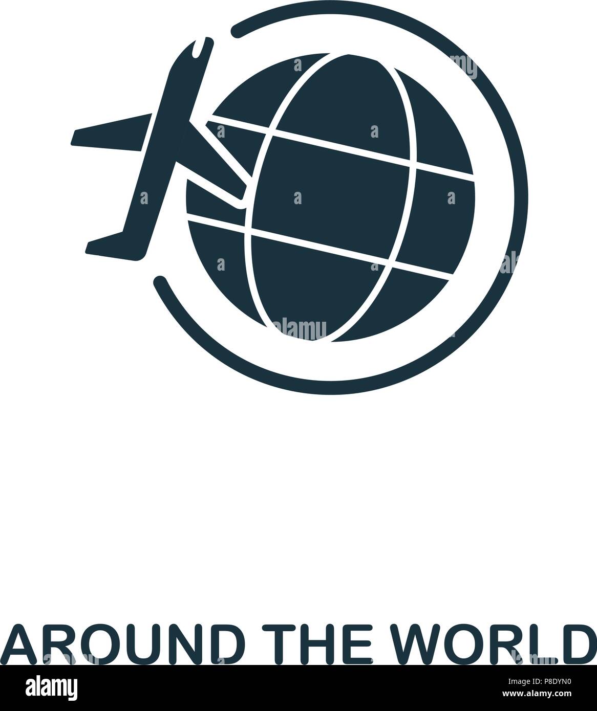 Around The World icon. Line style icon design. UI. Illustration of ...