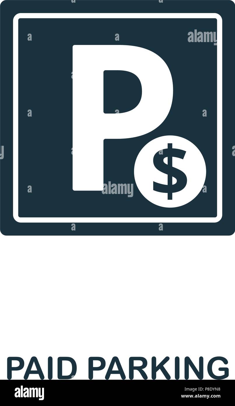 Paid Parking icon. Line style icon design. UI. Illustration of paid ...