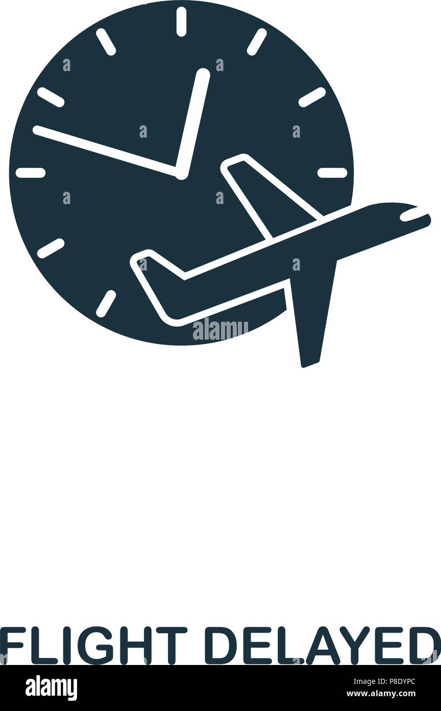 Flight Delayed icon. Line style icon design. UI. Illustration of flight ...