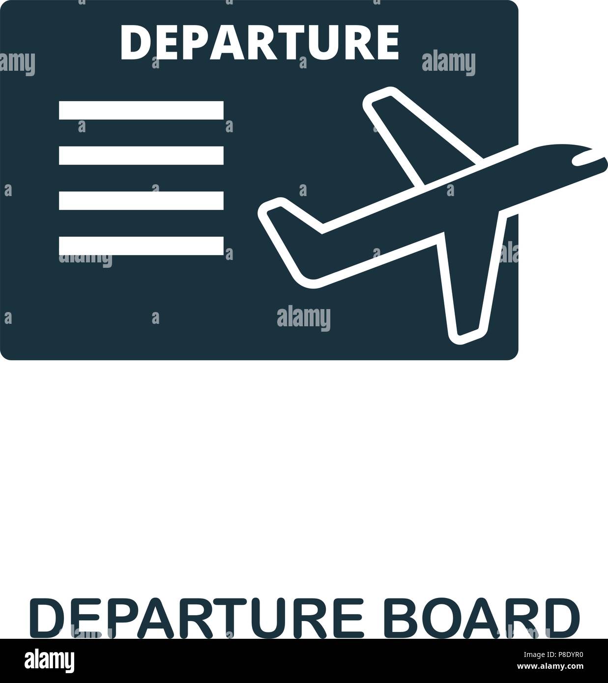 Departure Board icon. Line style icon design. UI. Illustration of ...