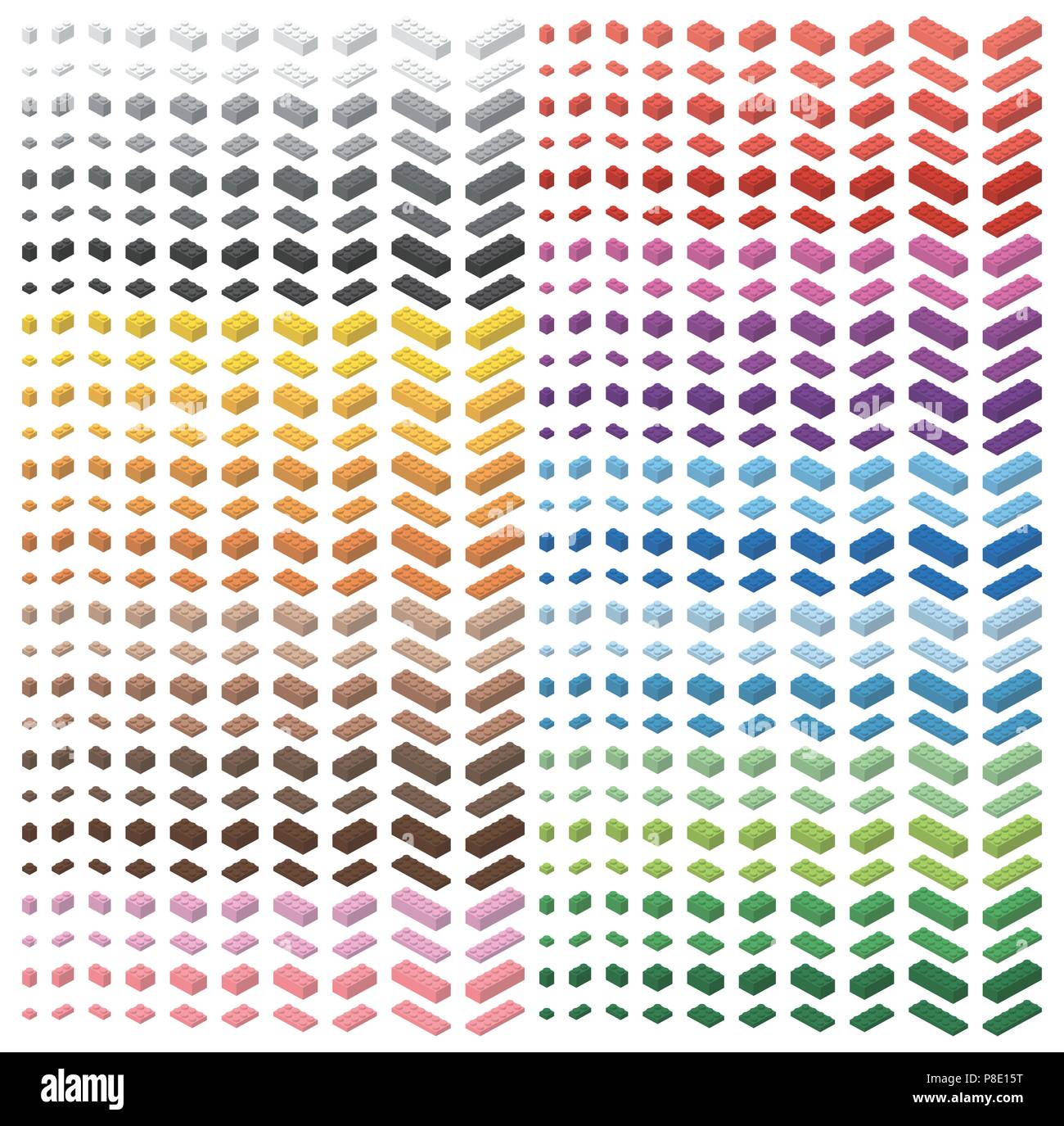 Children brick toy simple colorful bricks isolated on white background ...