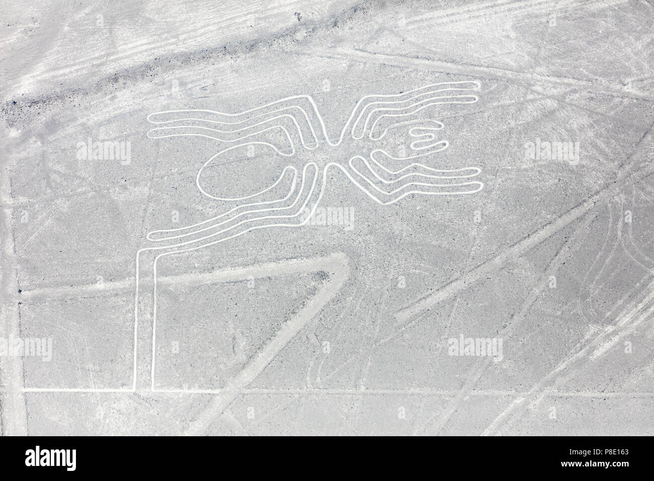 Mysterious figures Nazca desert from the aircraft Stock Photo - Alamy