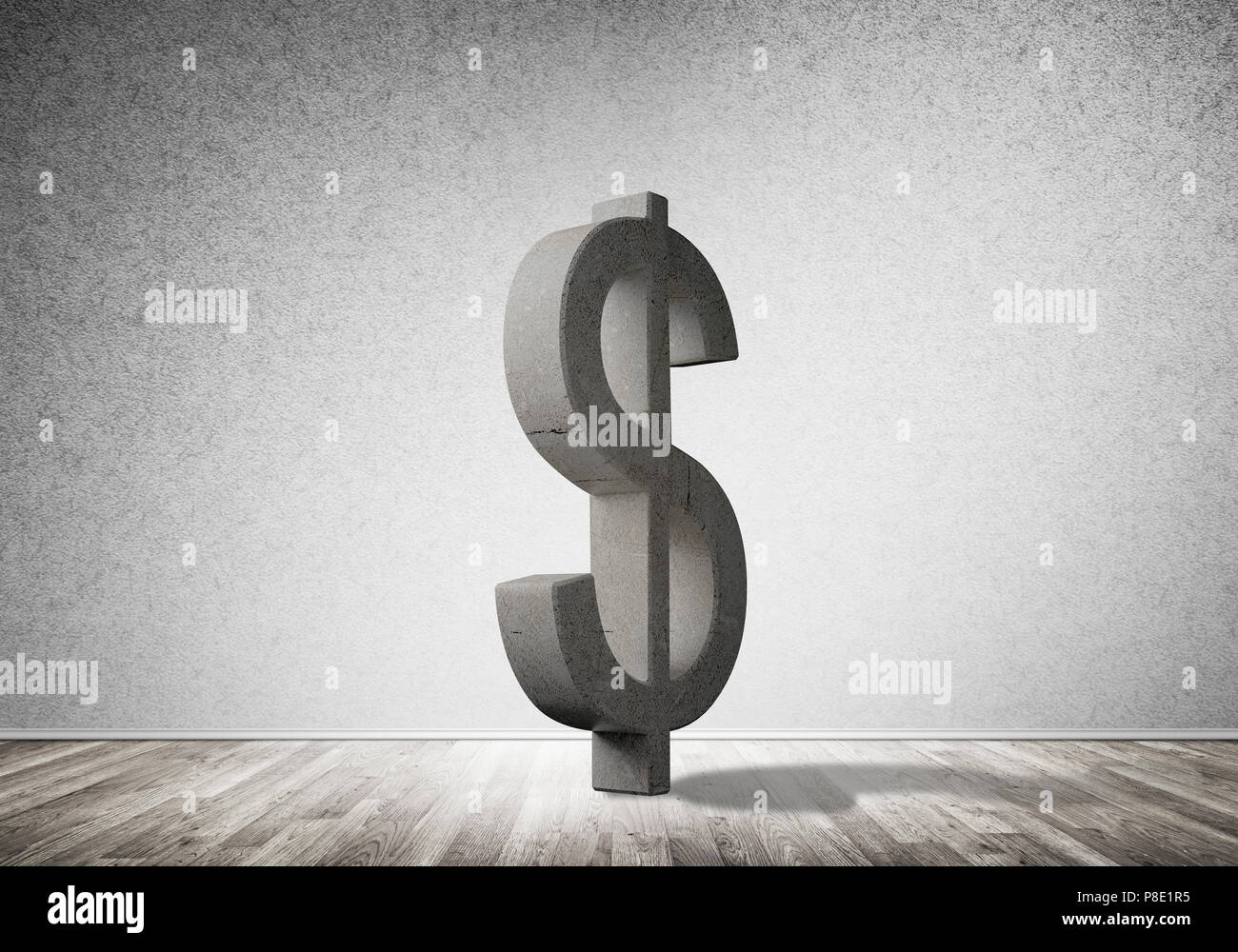 Money making and wealth concept presented by stone dollar symbol in ...