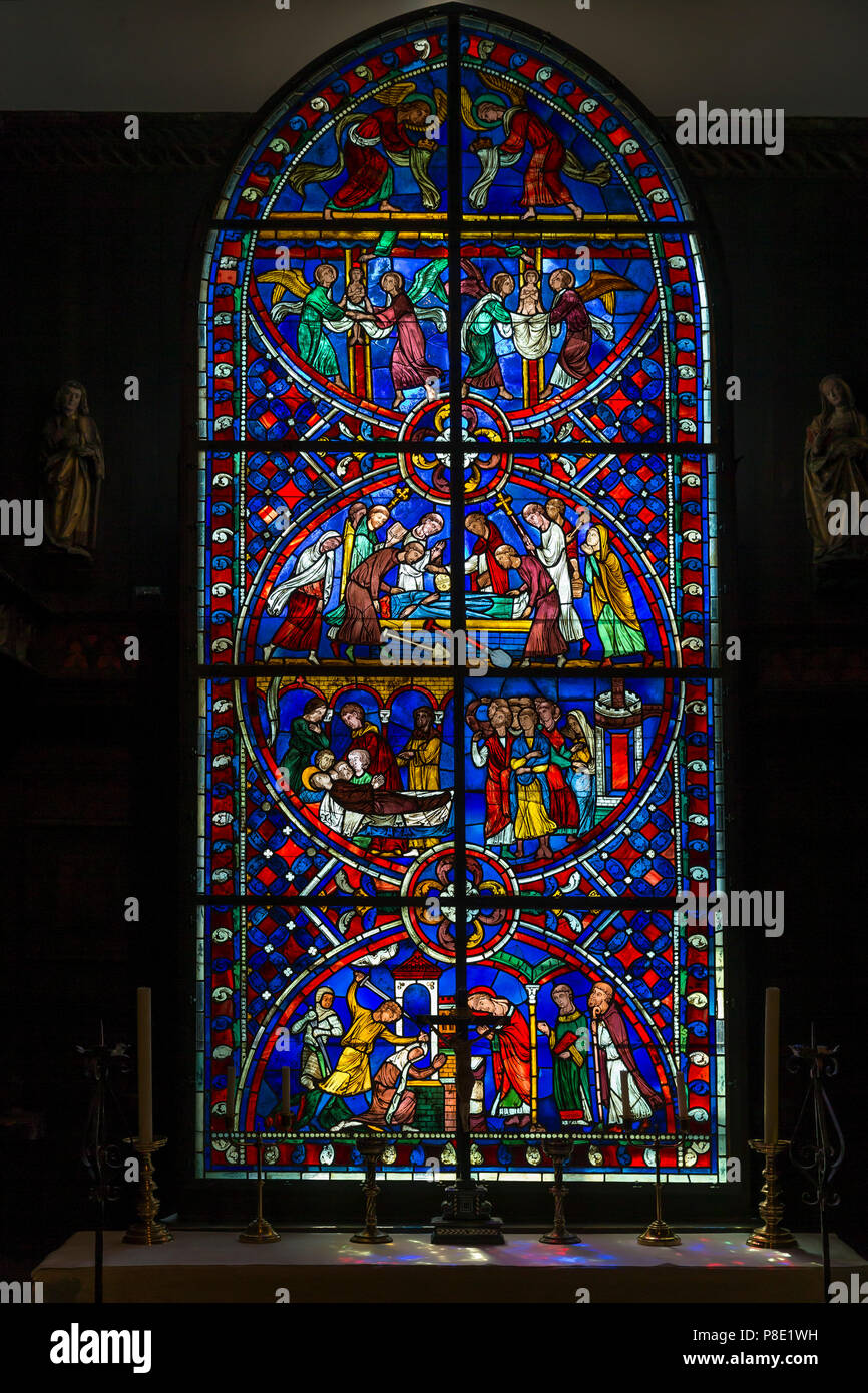 Stained Glass WIndow, Scenes from the Lives of Saint Nicasius and Saint ...