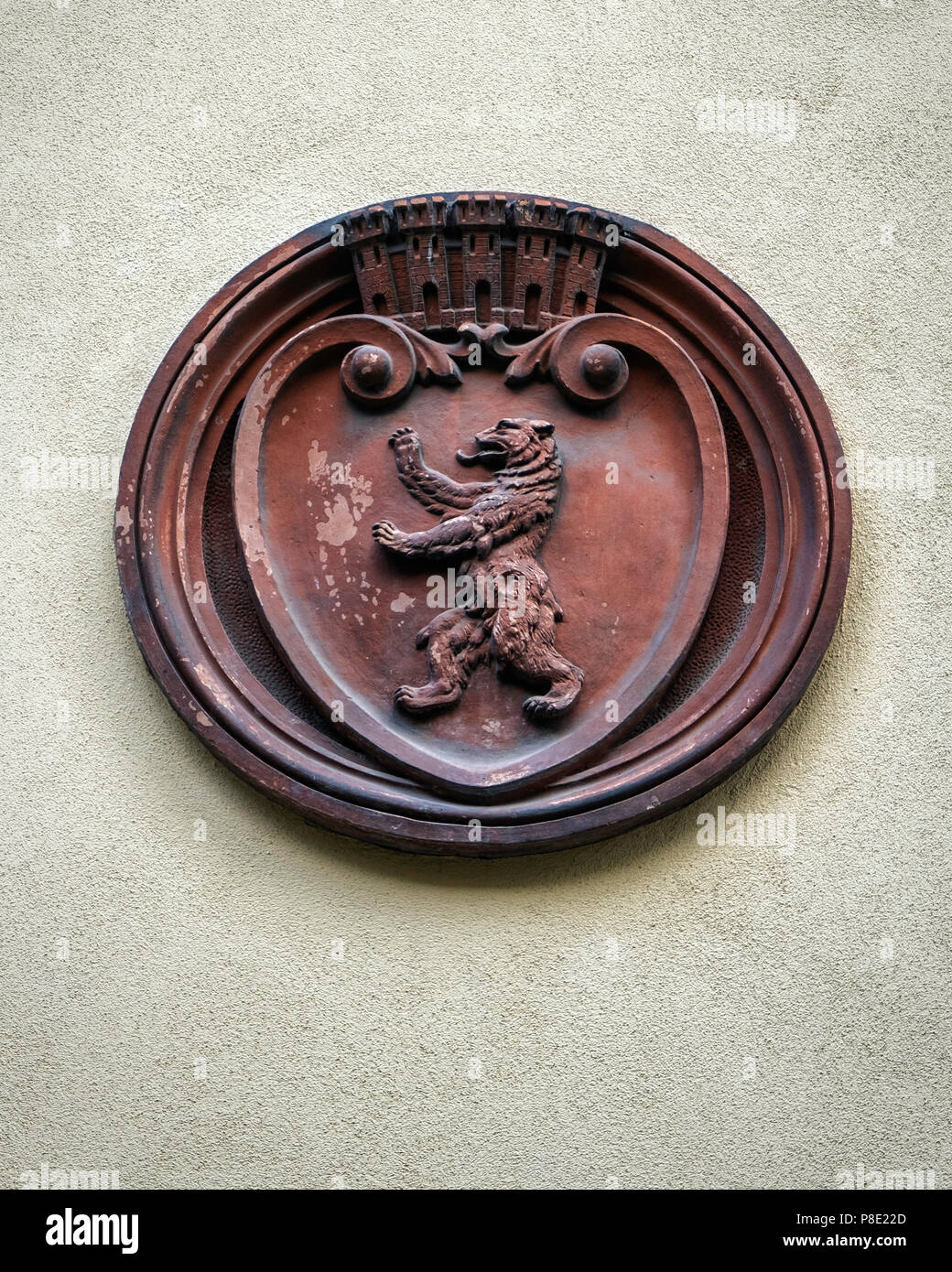 Berlin,Mitte.Decorative medallion on apartment building wall. Berlin ...