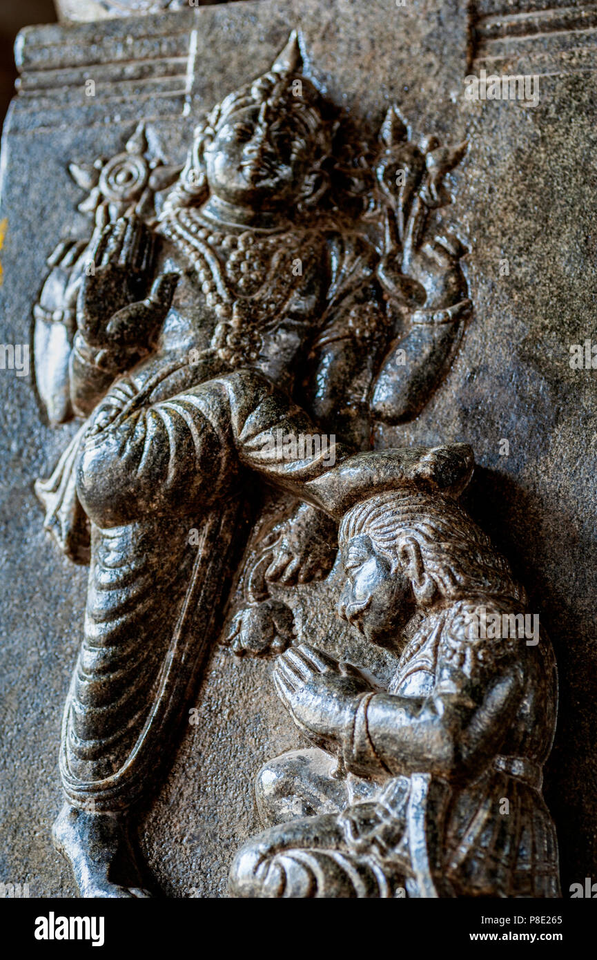 Sculpture from ancient hindu temple in Mayiladuthurai, Tamilnadu, India ...