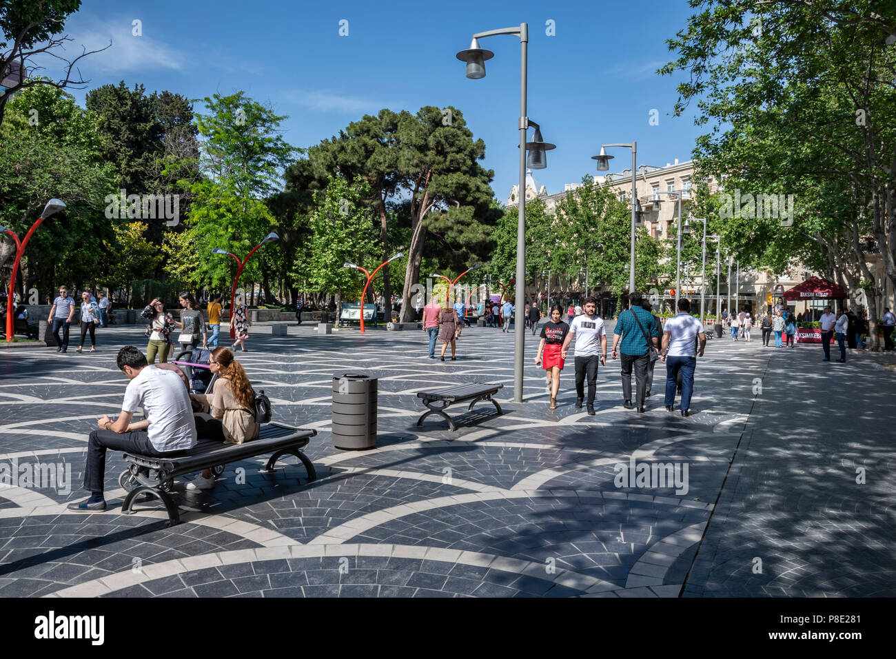 The Fountain Square( Fevvareler Meydan) in Baku,Azerbaijan Stock Photo ...